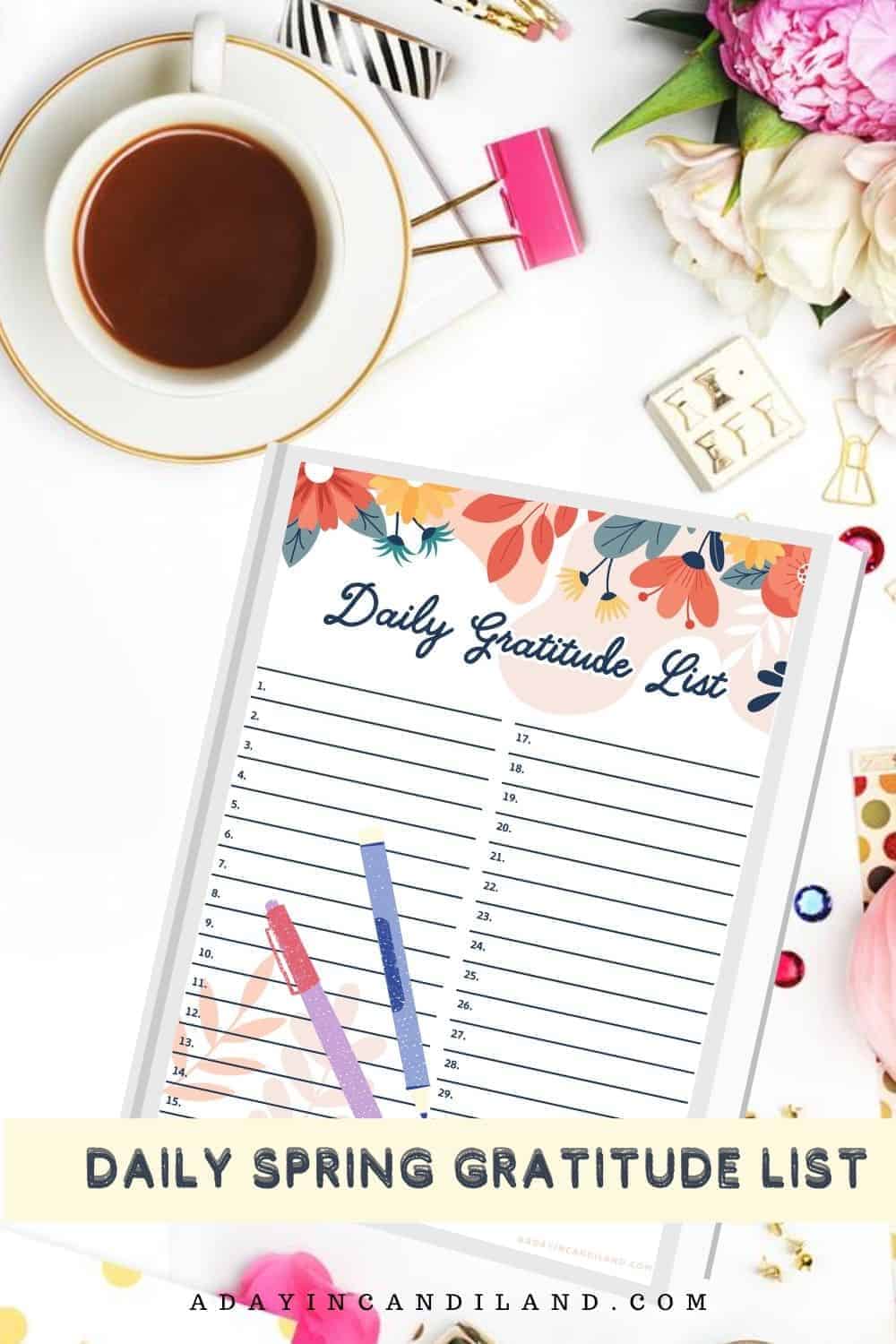 Spring Daily Gratitude Printable - A Day In Candiland