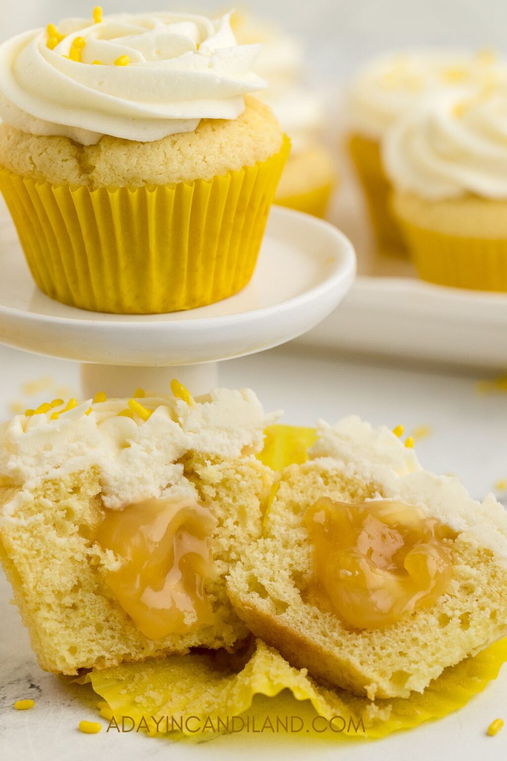 Lemon Curd Cupcakes - A Day In Candiland
