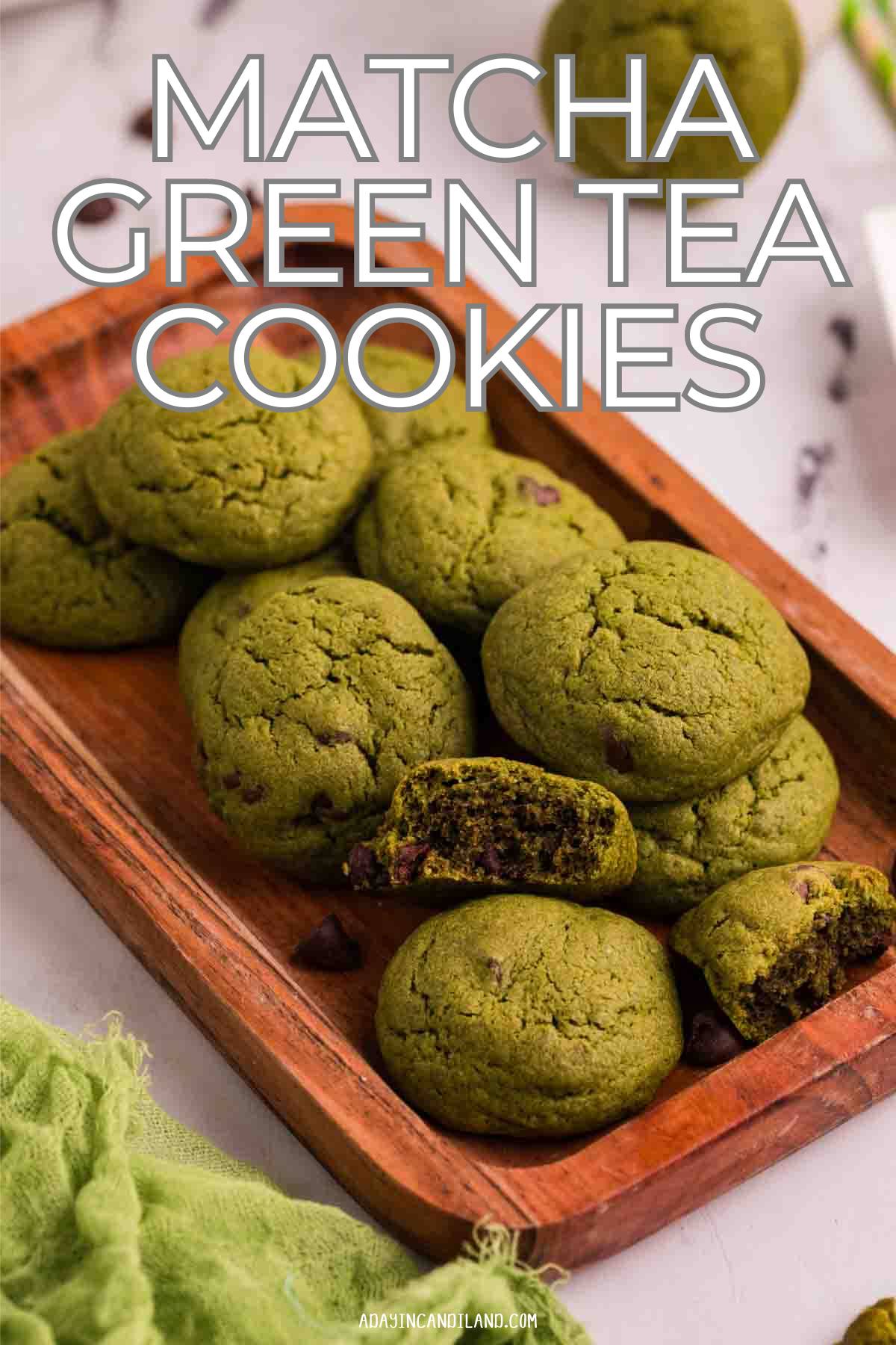 Matcha Chocolate Chip Cookies - A Day In Candiland