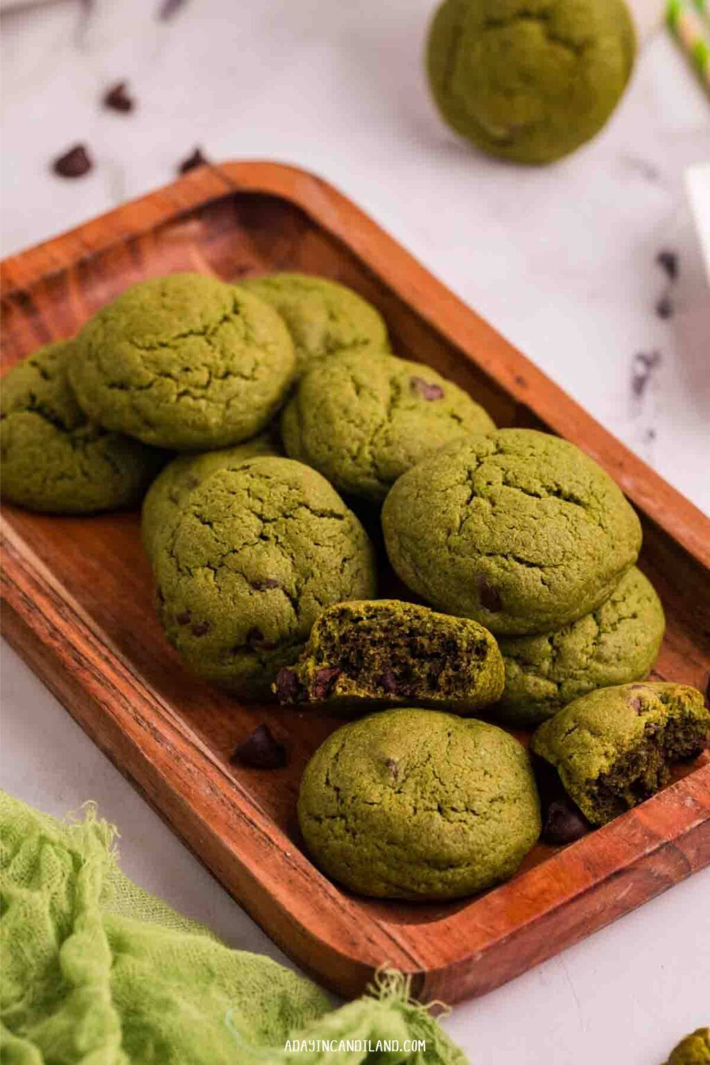 Matcha Chocolate Chip Cookies - A Day In Candiland